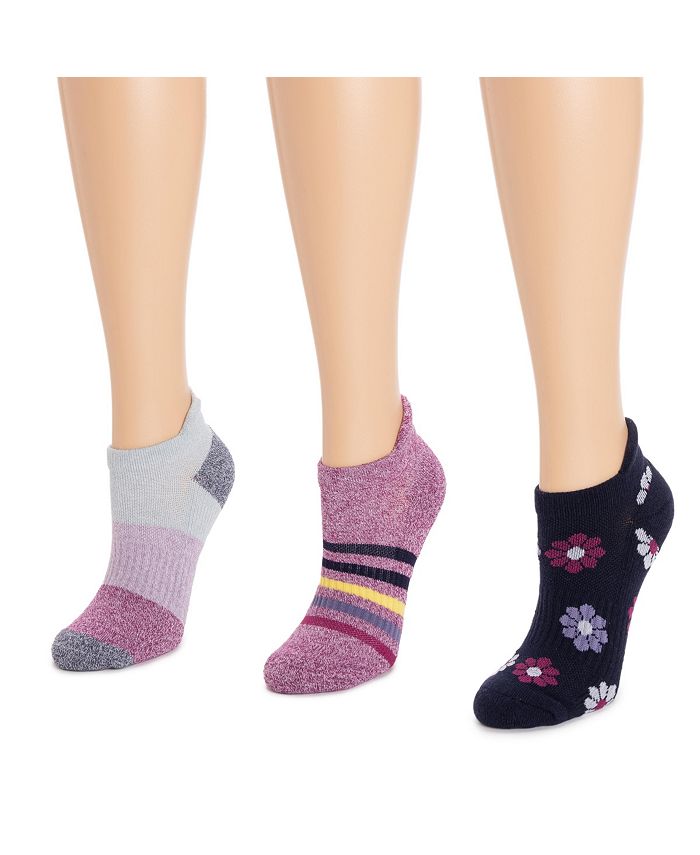 MUK LUKS Women's 3 Pack Nylon Compression Ankle Socks - Macy's