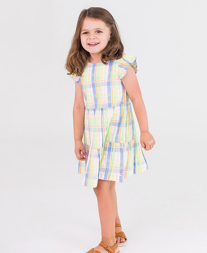 RuffleButts Toddler Girls Flutter Sleeve Tiered Dress - Macy's
