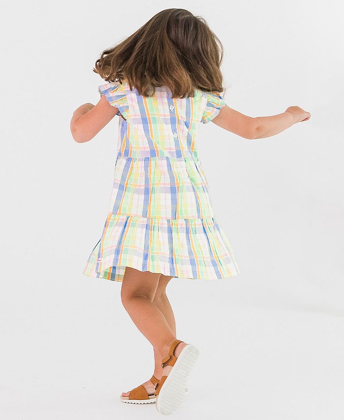 RuffleButts Toddler Girls Flutter Sleeve Tiered Dress - Macy's