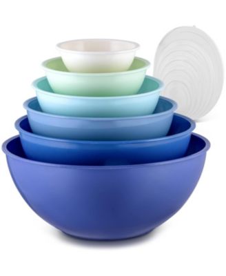 Zulay Kitchen Nesting Mixing Bowls With Leakproof Lids with 6 Prep ...