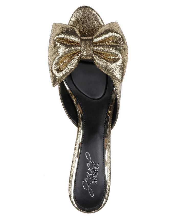 Jewel Badgley Mischka Kora Bow Slide Evening Sandal - Macy's