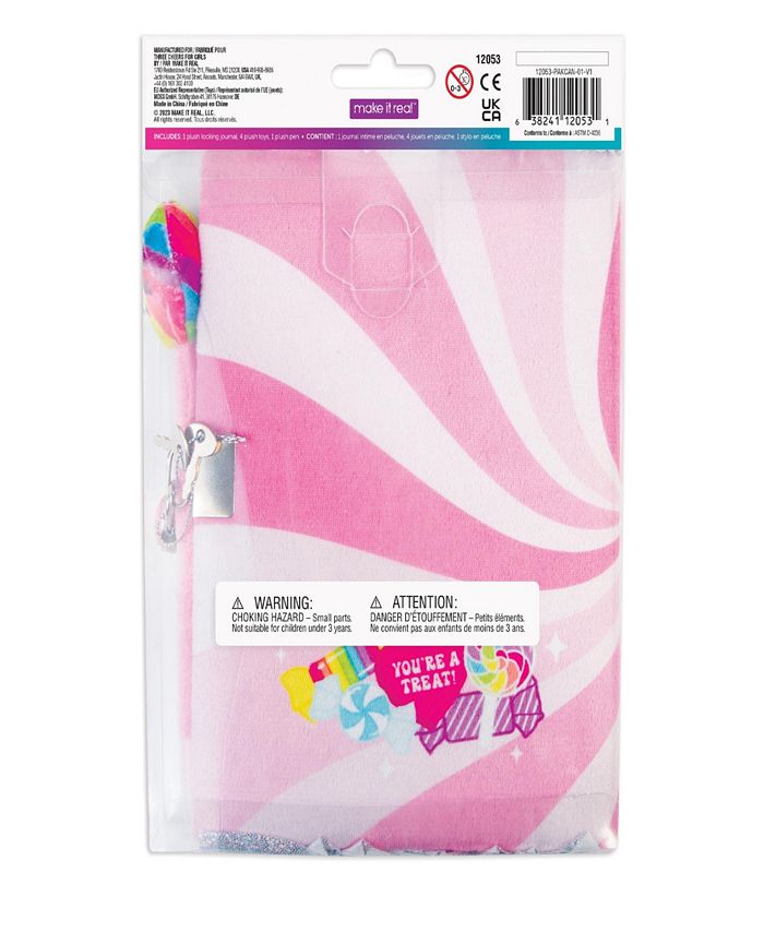 Make It Real 3C4G Candy Plush Pocket Locking Journal - Macy's