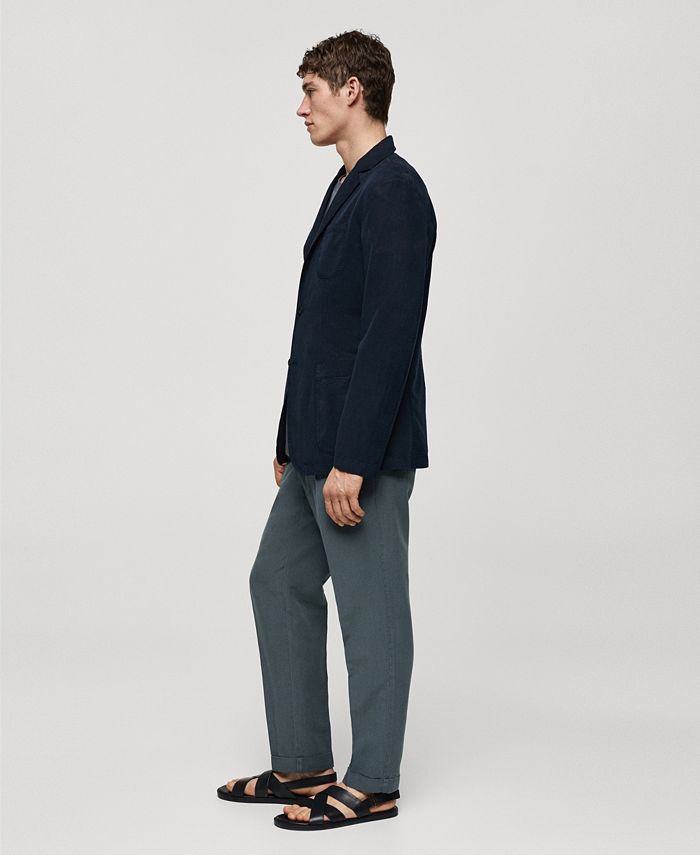 MANGO Men's Slim Fit Linen Cotton-Blend Blazer - Macy's