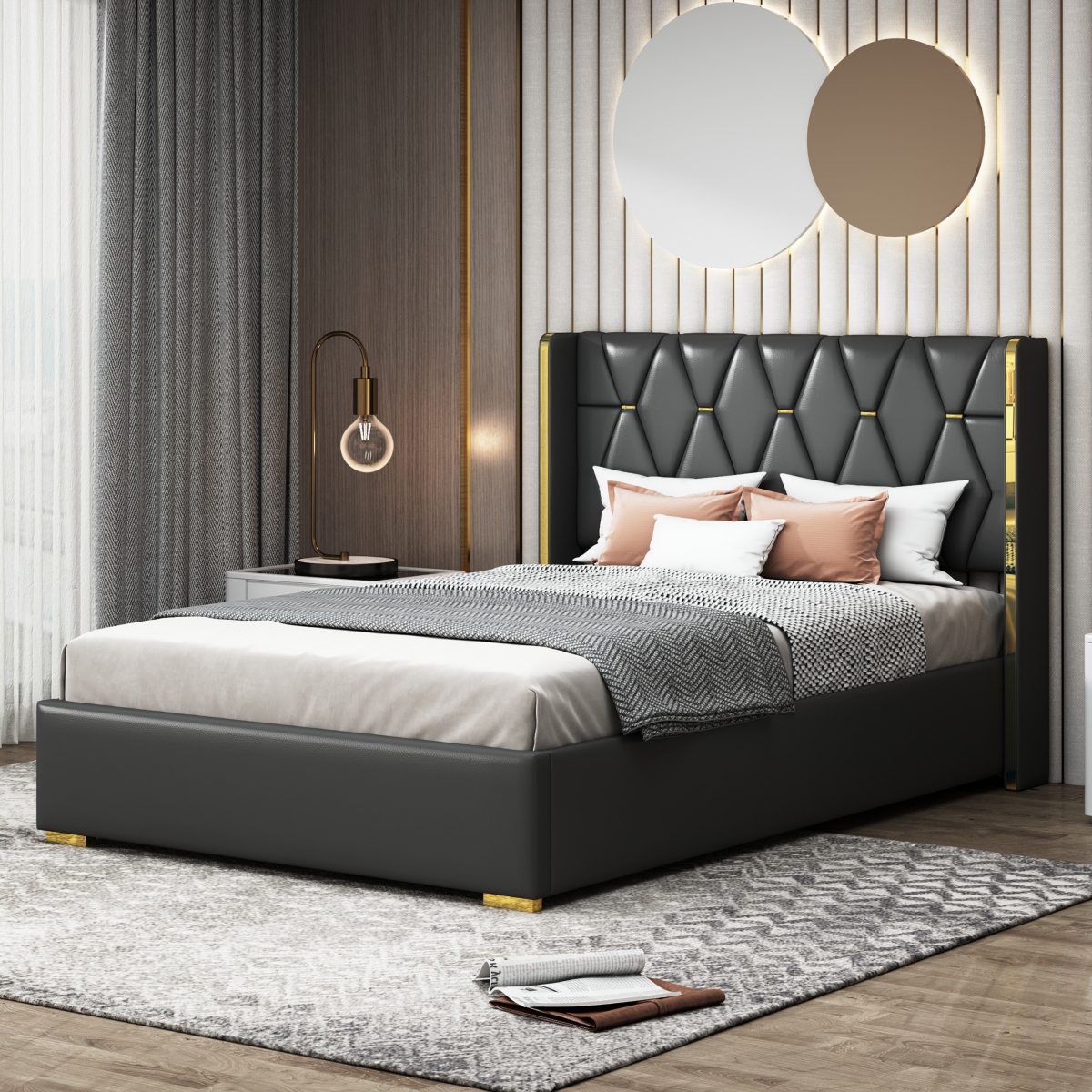 Click here for Streamdale Full Size Upholstered Platform Bed with... prices
