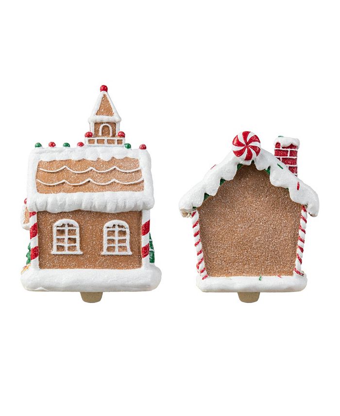 Glitzhome Resin Gingerbread House Stocking Holders, Set of 2 - Macy's