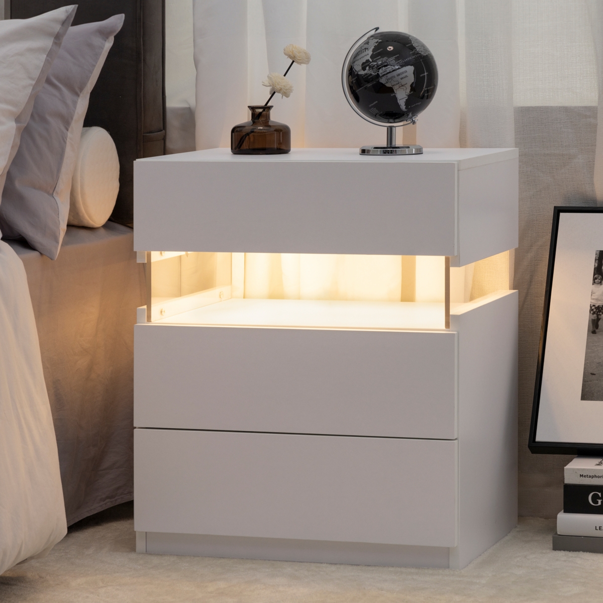 Click here for Streamdale Cubehom Led Nightstand Modern Lighting... prices