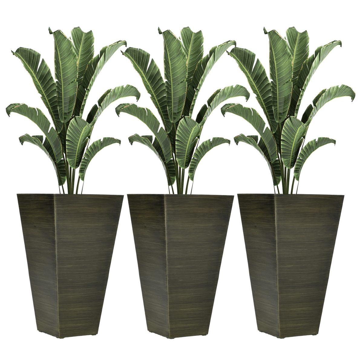 Click here for Elegant Stackable Wood-Look Outdoor Planters (Set... prices