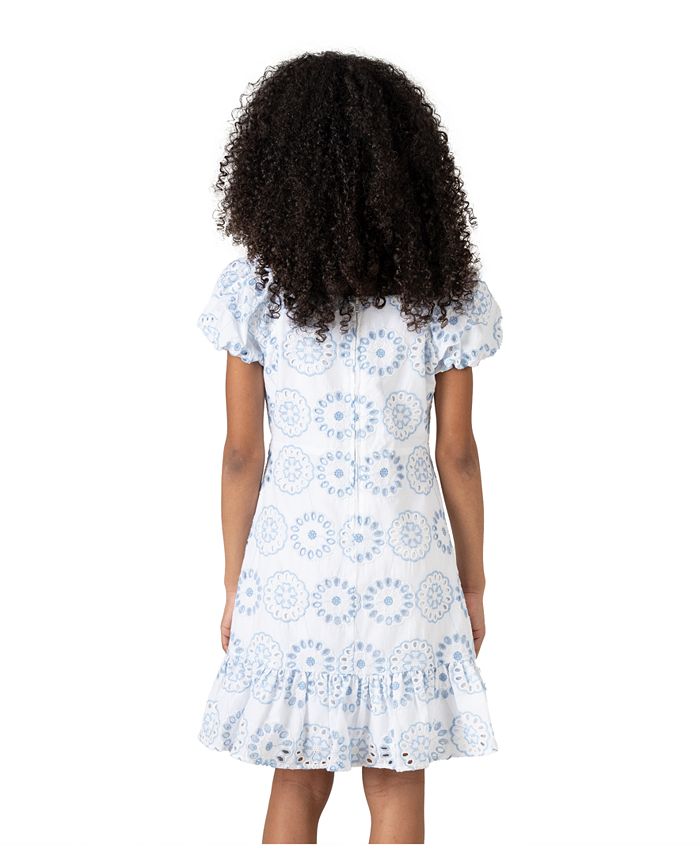 Rare Editions Big Girls 2-Tone Eyelet Dress - Macy's