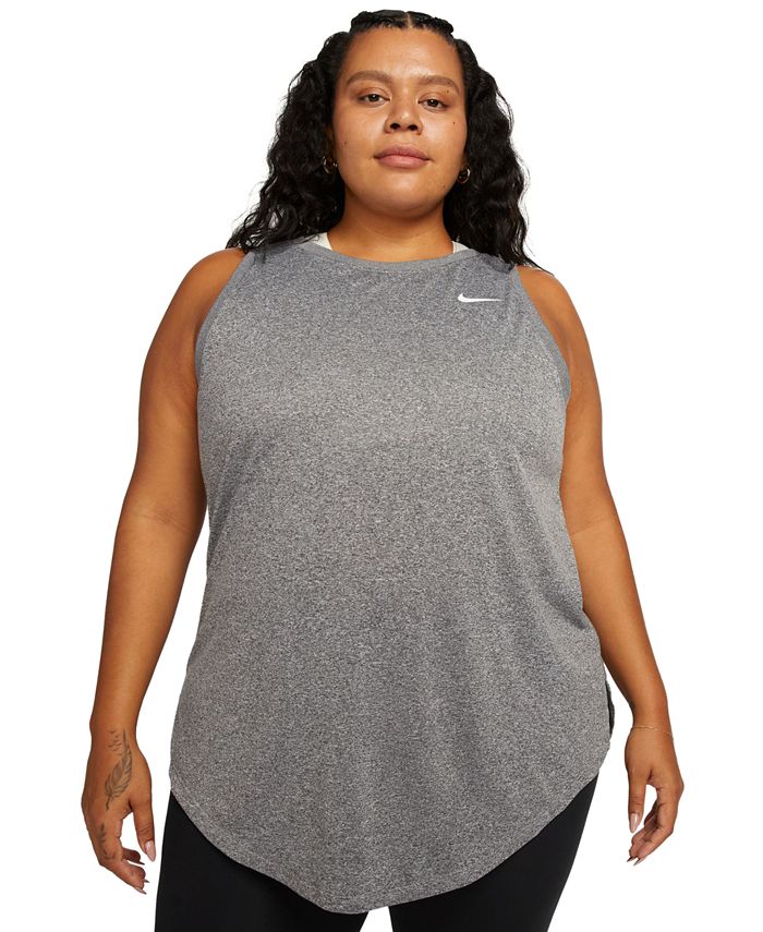 Nike Dri-FIT Plus Size Racerback Curved-Hem Tank Top - Macy's