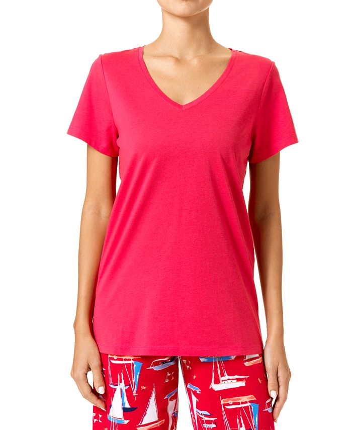 Hue Women's Solid Short-Sleeve V-Neck Sleep Tee - Macy's