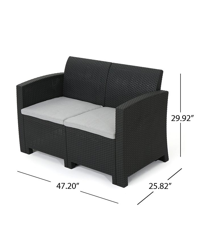 Simplie Fun Modern Outdoor Chat Set Wicker Resin, Comfortable Cushions ...