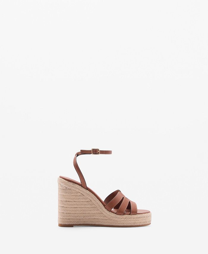 Mango Womens Wedge Strips Sandals Macys