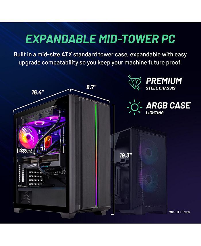 Skytech Gaming Skytech Siege Gaming PC, Ryzen 5 5600X, RTX 4070, 1TB ...