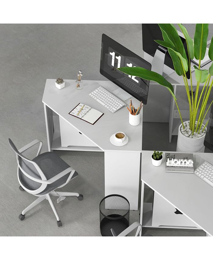 Slickblue Corner Computer Desk Triangle Writing Workstation with ...