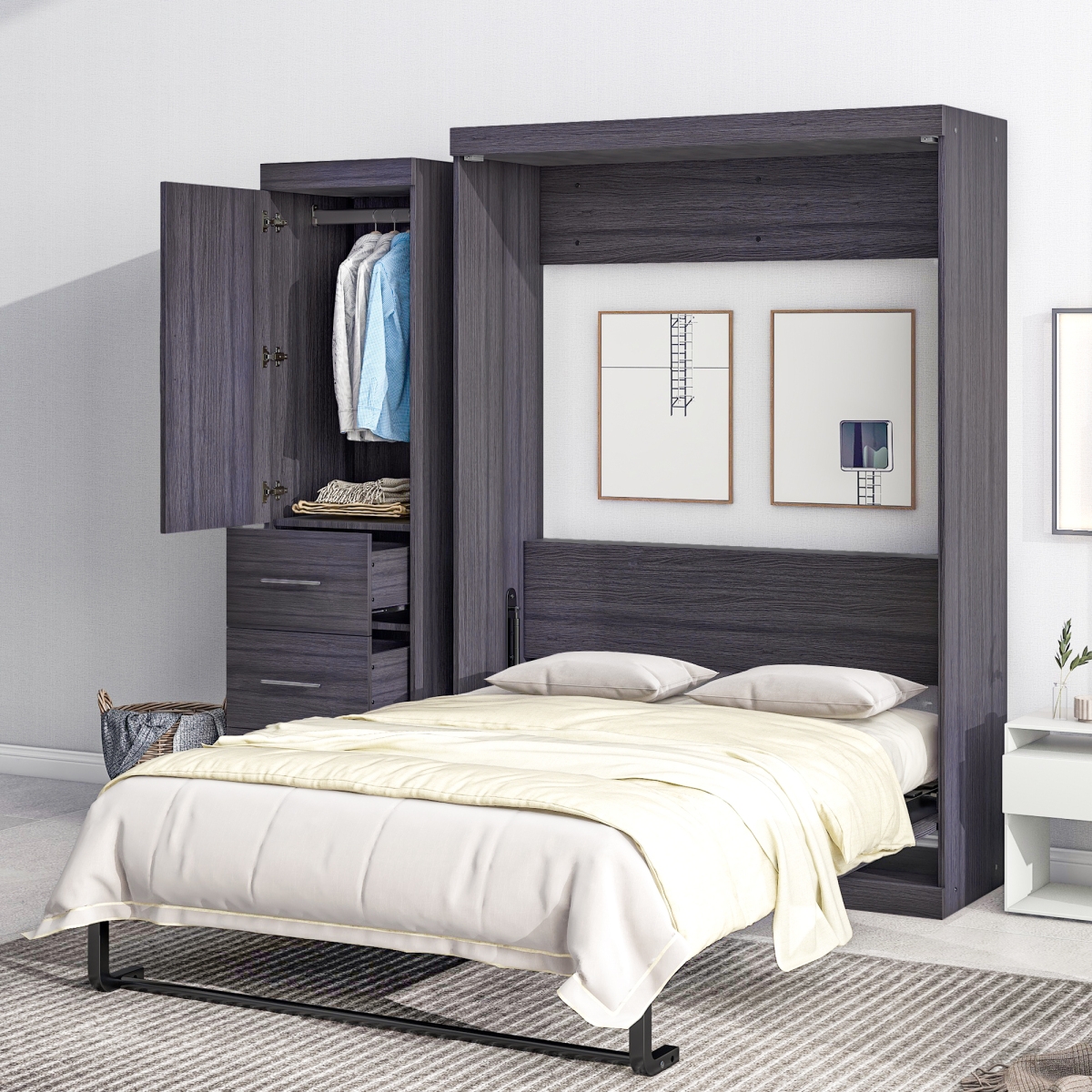 Click here for Simplie Fun Full Size Murphy Bed With Wardrobe And... prices