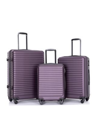 Simplie Fun 3 Piece Luggage Sets Abs Lightweight Suitcase With Two ...