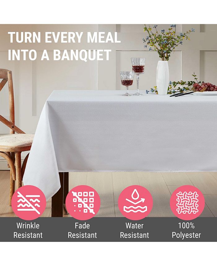 HLC.me Lincoln Stripe Fabric Tablecloth for Rectangle Table, Advanced ...