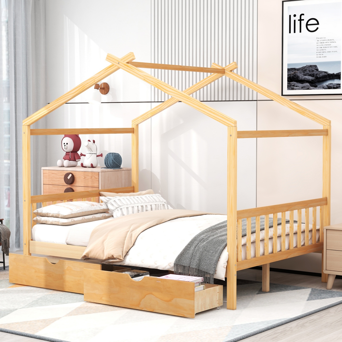 Click here for Streamdale Platform Bed with Drawers  Headboard  a... prices