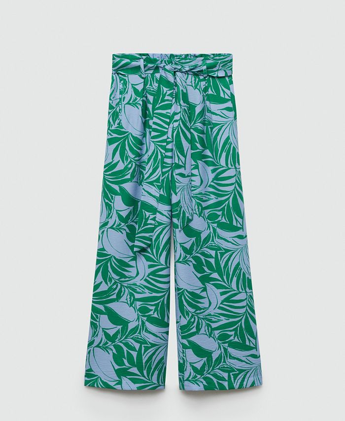 MANGO Women's Bow Printed Pants - Macy's