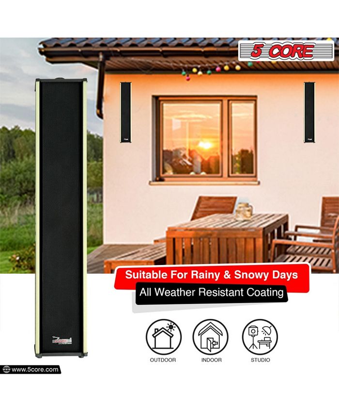 5 Core Outdoor Speakers Stereo In Wall Speaker Pair 300W Peak Passive ...
