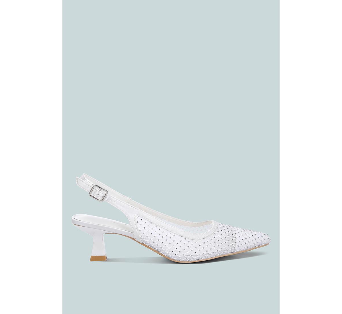Click here for Siev rhinestone slingback mules - White prices