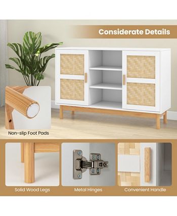 Slickblue 48 Inch Sideboard Buffet Cabinet Floor Storage Cabinet with 2 ...