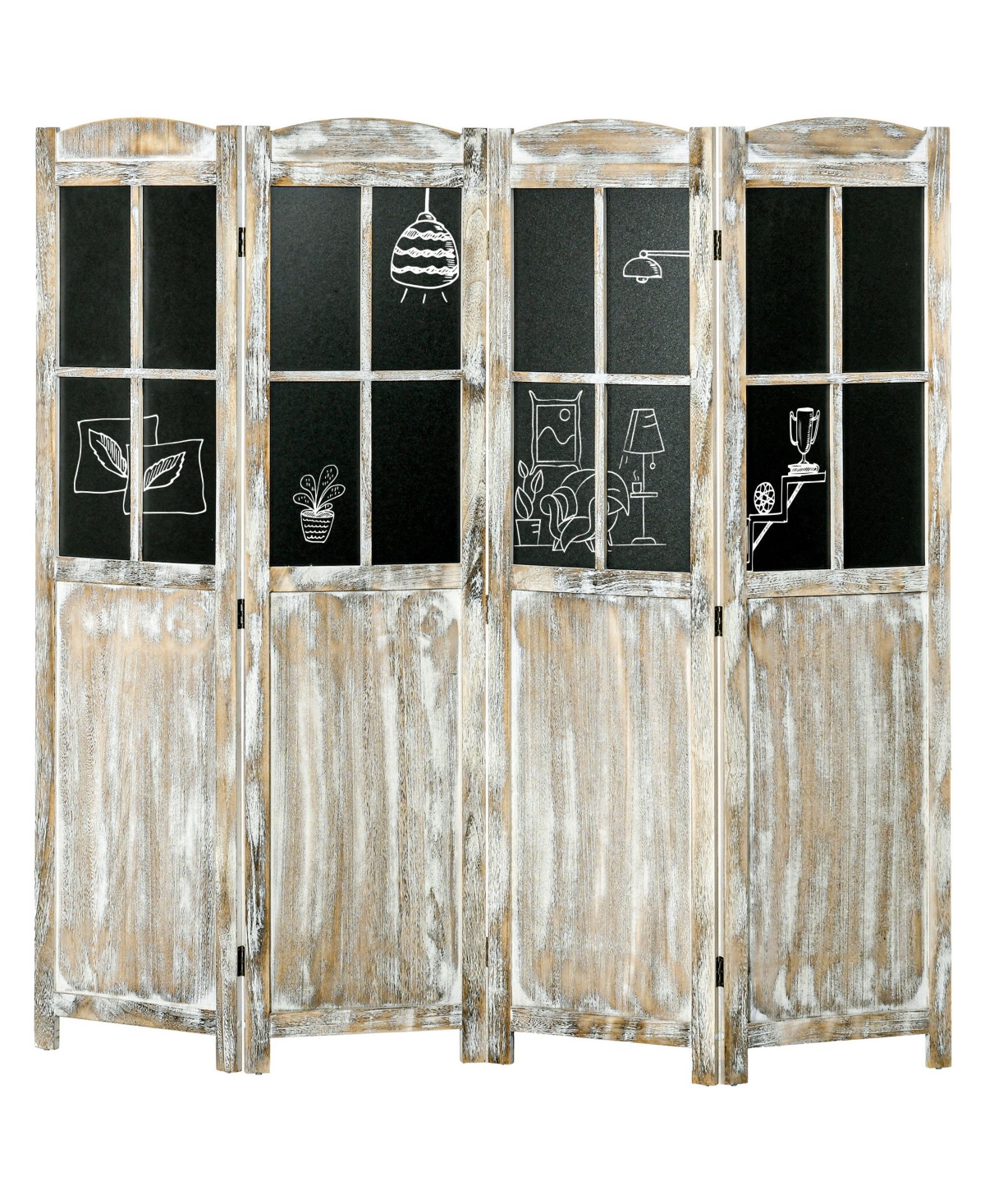 Click here for Homcom 4 Panel Room Divider  Farmhouse Folding Bla... prices