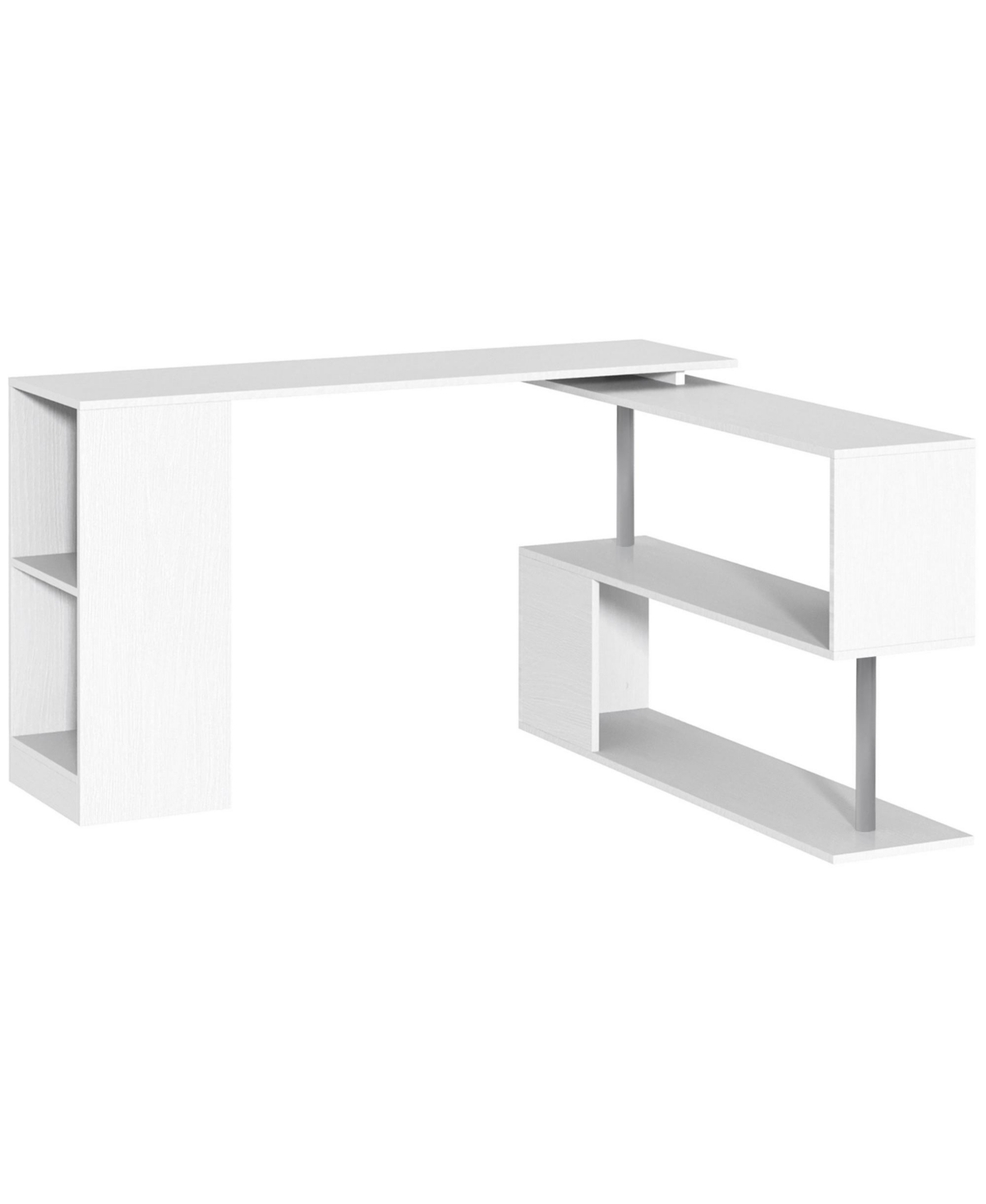 Click here for Homcom Rotating Corner Table Shelf Combo L-Shaped... prices