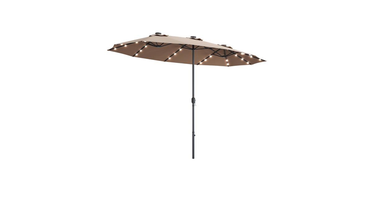 Click here for 15 ft Patio Led Crank Solar Powered 36 Lights Umbr... prices