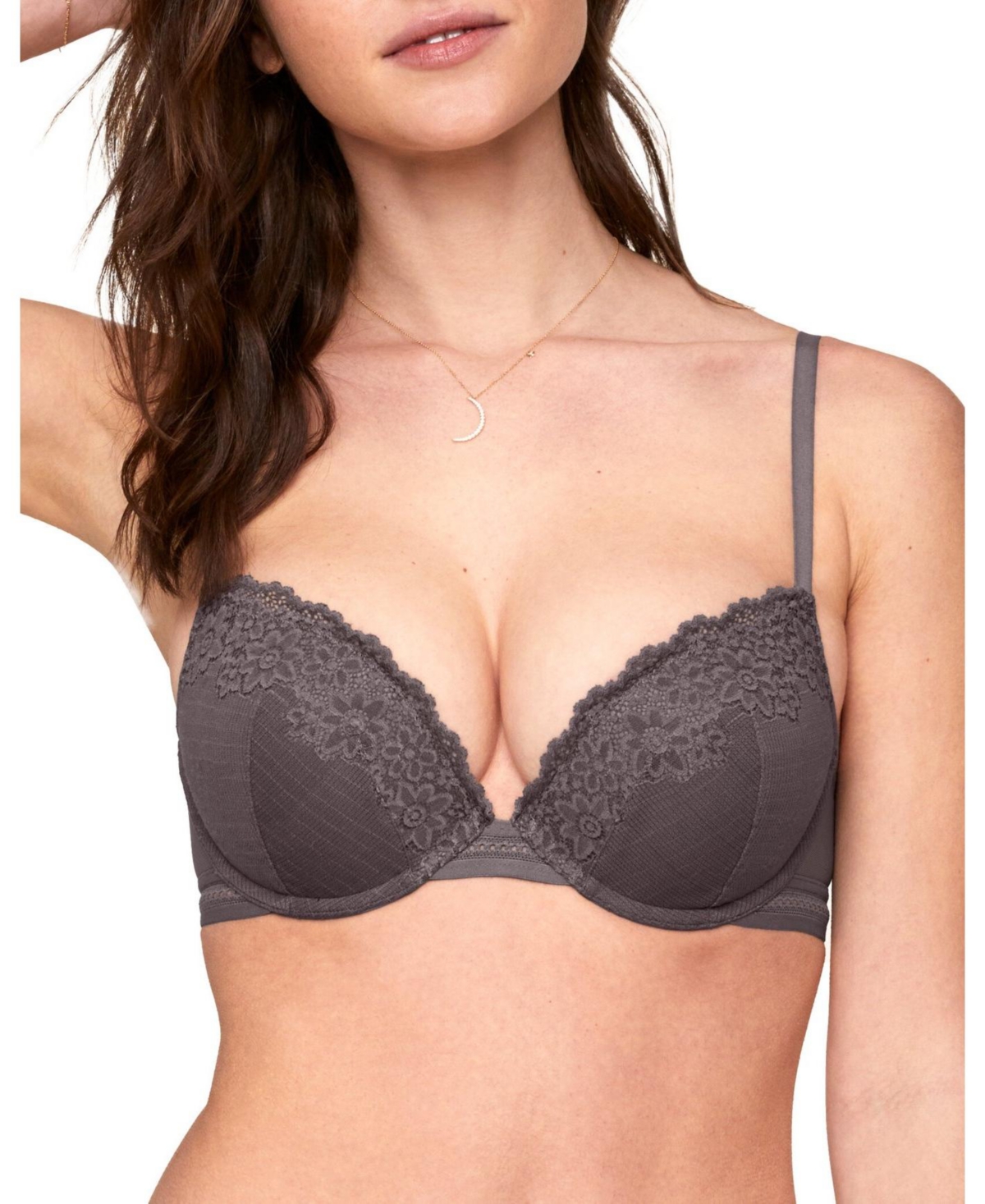 Click here for Adore Me Womens Larina Push Up Plunge Bra - Dark g... prices