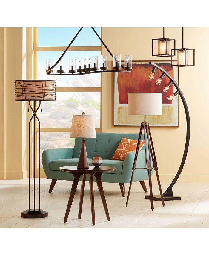 360 Lighting Frasier Modern Accent Table Lamp 23 1/2" High Brown Faux ...