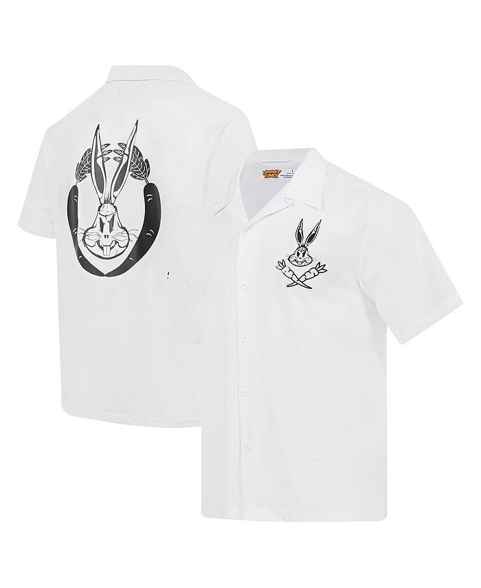 Freeze Max Men's White Looney Tunes Bugs Bunny Melted Skeleton Button ...
