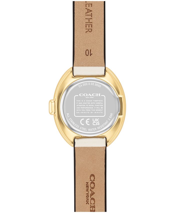 COACH Women's Chalk Sammy Leather Strap Watch 22.5mm - Macy's