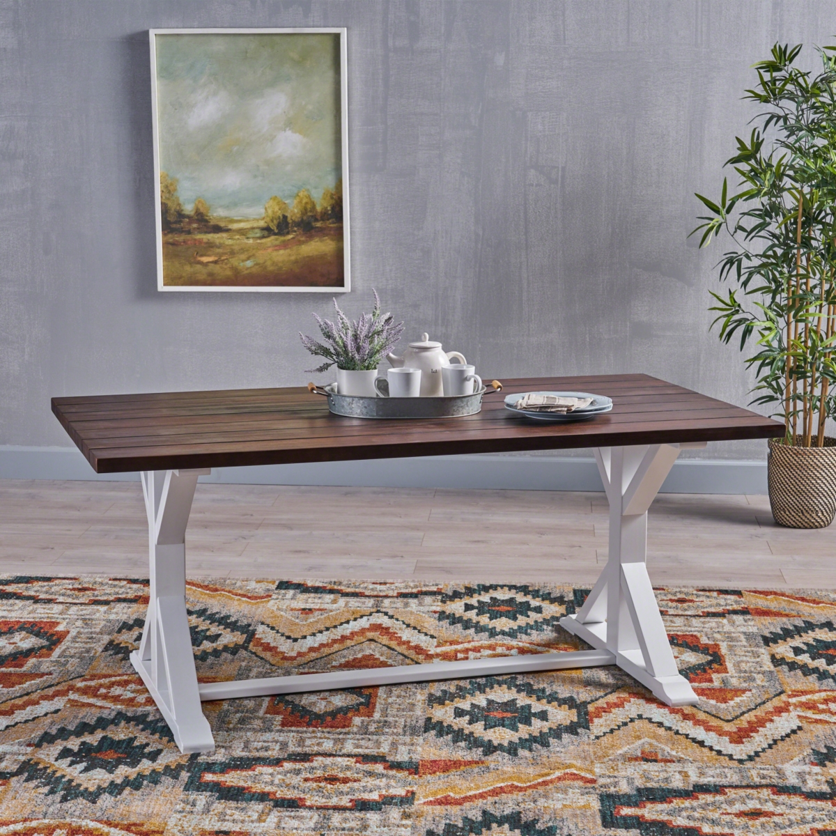 Click here for Streamdale Acacia Wood Dining Table Rustic-Contemp... prices