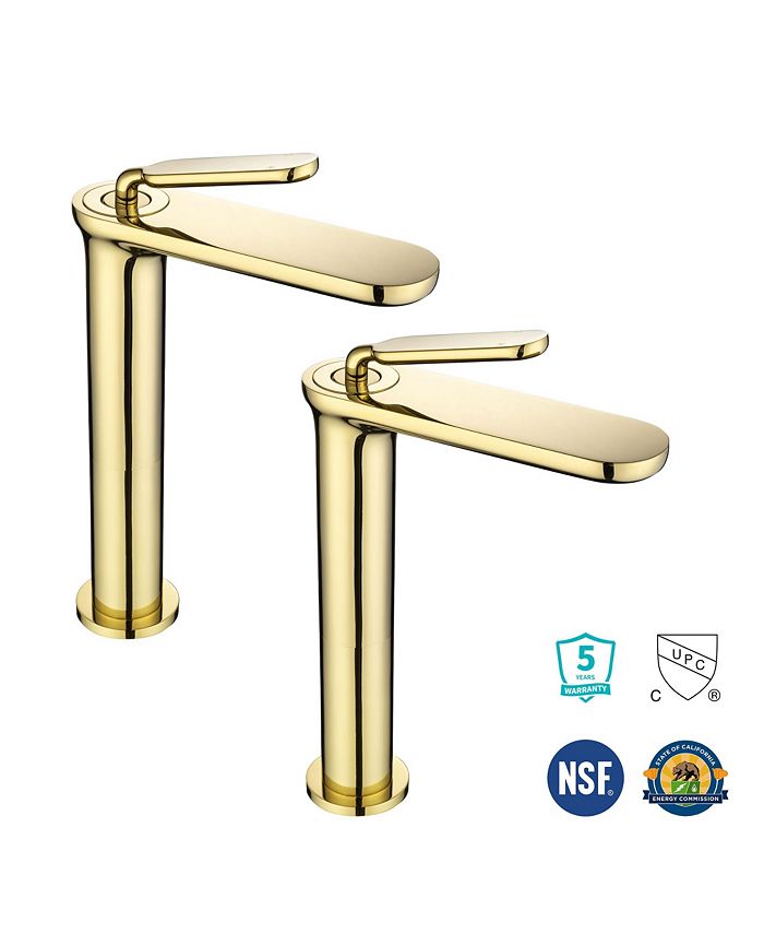 Aquaterior 2 Pack Single Handle Bathroom Vessel Sink Faucet One Hole ...