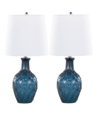 Lumisource Gloria Round 20" Contemporary Glass Accent - Set of 2 Lamp ...