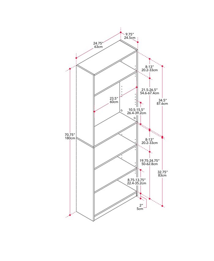 Amber & Emily 5-Tier Bookshelf - Macy's