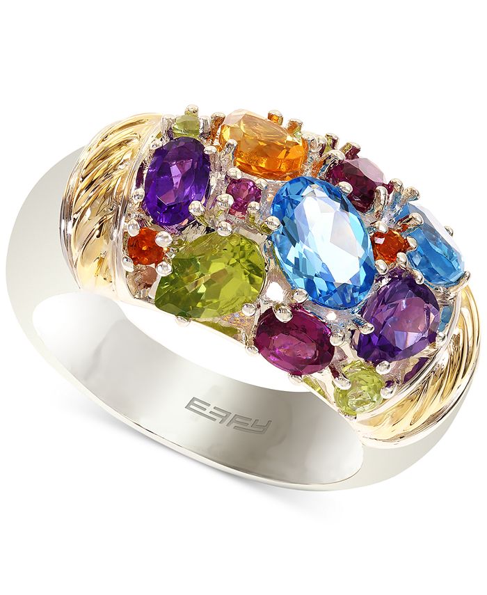 EFFY Collection EFFY® Multi-Stone Ring in 18k Gold over Sterling Silver ...