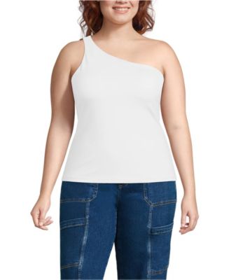 Lands' End Plus Size Slender One Shoulder Top - Macy's
