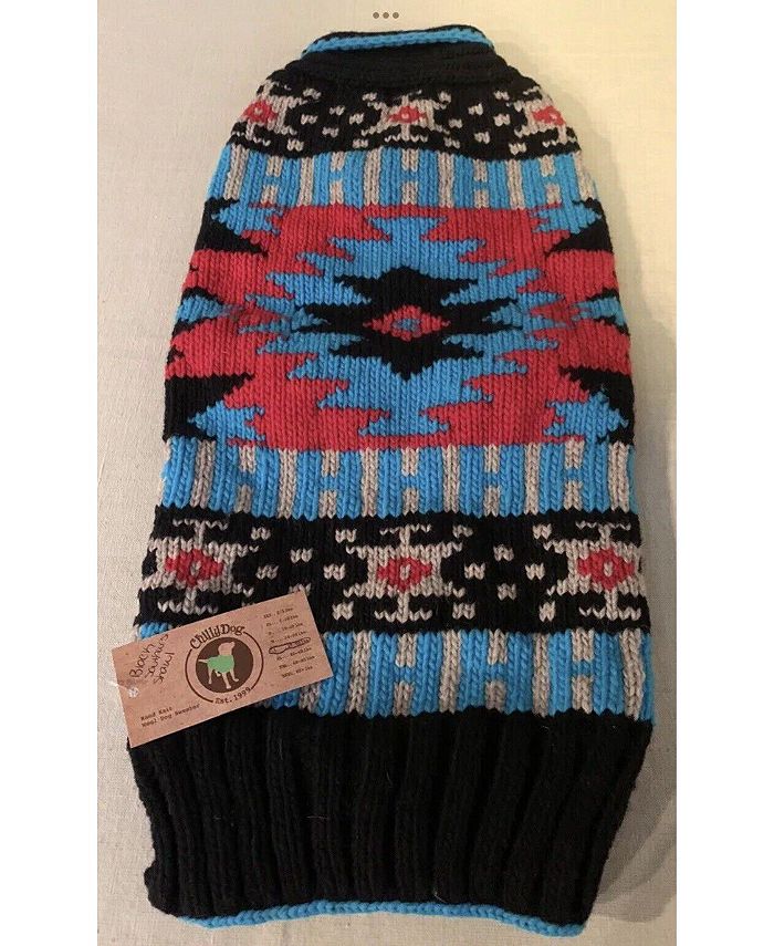 Chilly Dog M Black Southwest Dog Sweater - Macy's