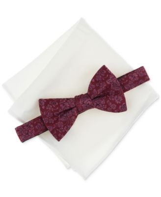 Bar III Men's Henderson Floral Bow Tie & Pocket Square Set, Created for ...