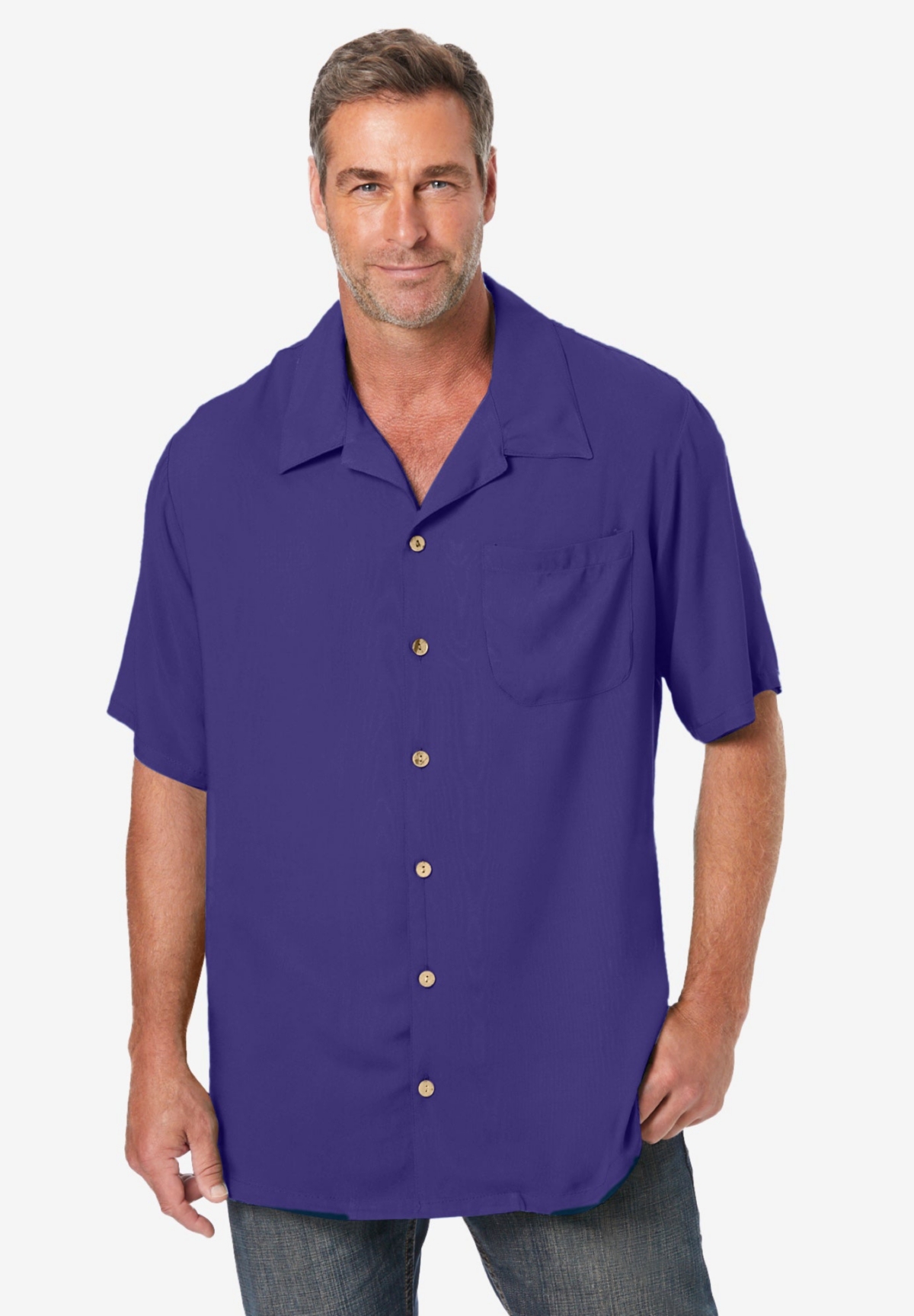 Click here for KingSize Big & Tall Ks Island Solid Camp Shirt - P... prices