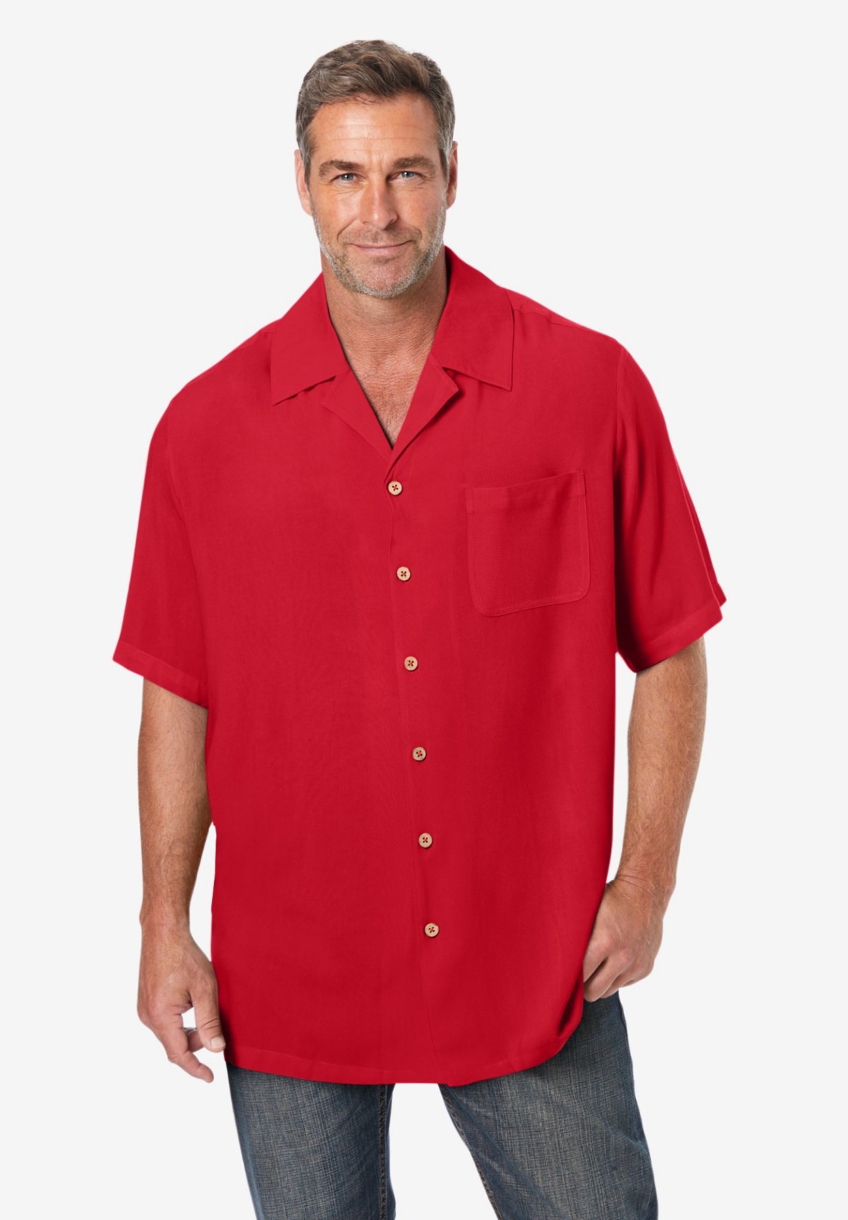 Click here for KingSize Big & Tall Ks Island Solid Camp Shirt - T... prices