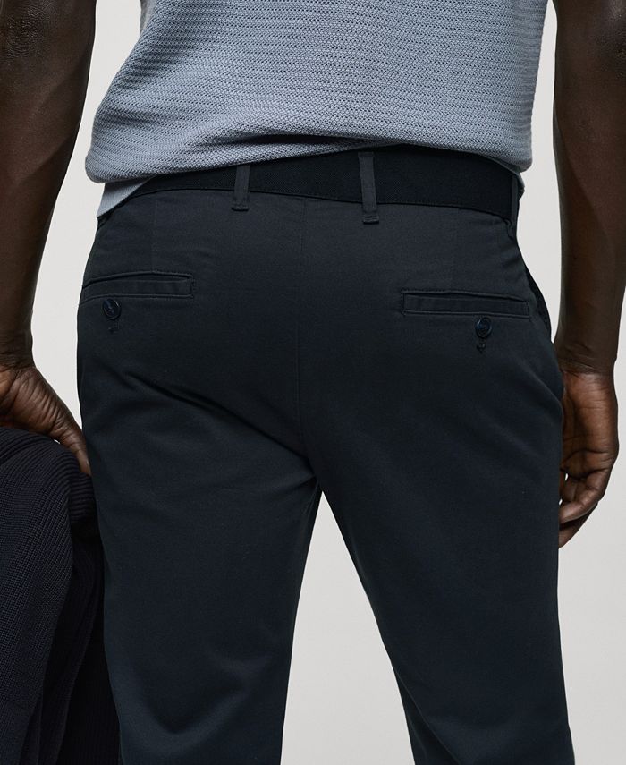 MANGO Men's Cotton Tapered Crop Pants - Macy's