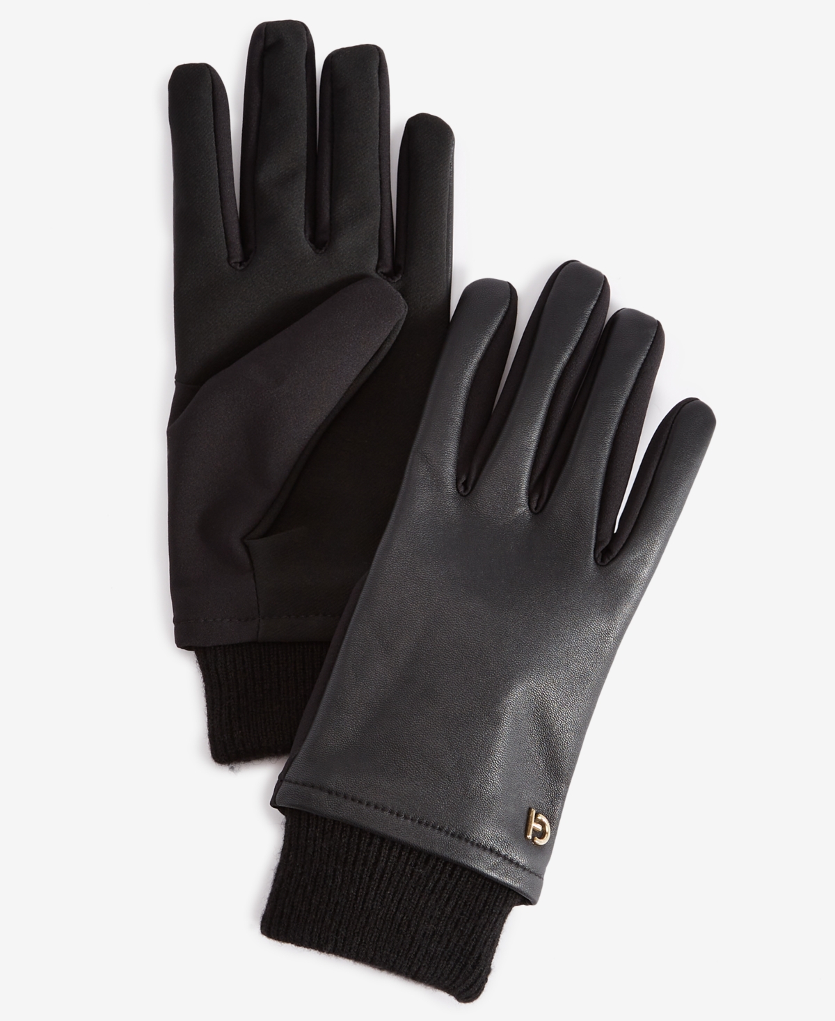 Click here for Cole Haan Womens Stretch-Palm Leather Gloves - Cav... prices