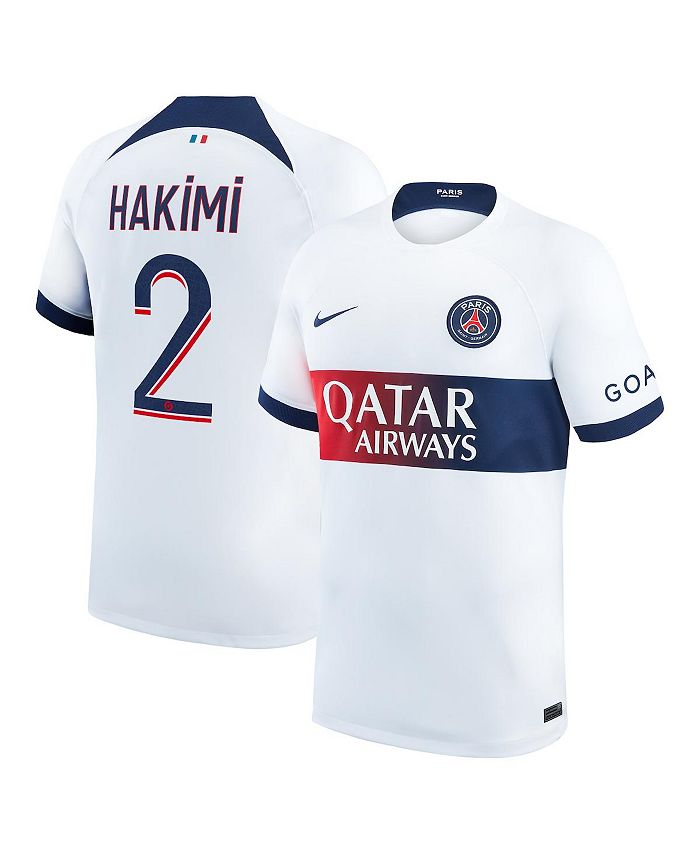 Nike Men's Achraf Hakimi White Paris Saint-Germain 2023/24 Away Stadium ...