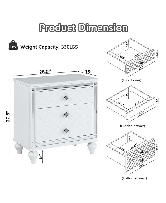 Simplie Fun Sophisticated Modern Nightstand with Ample Storage for ...