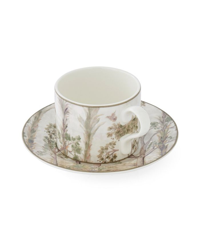 Kit Kemp for Spode Tall Trees Teacup & Saucer, Set of 4 - Macy's