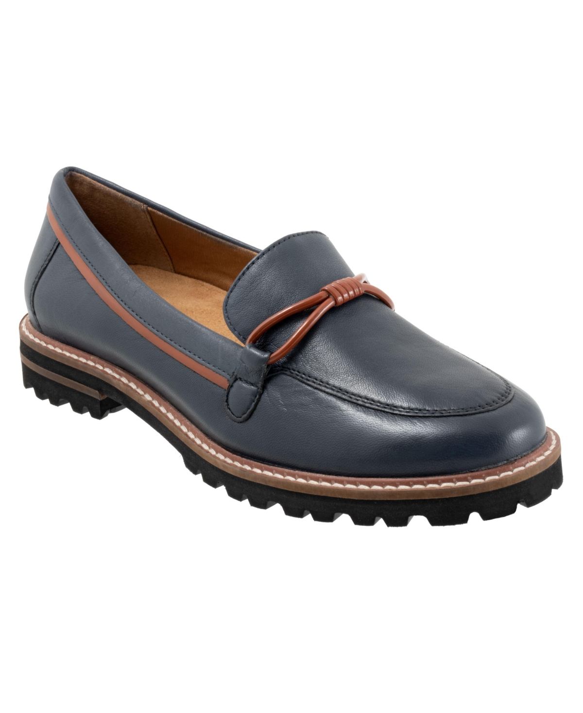 Click here for Trotters Fiora Flat - Navy prices