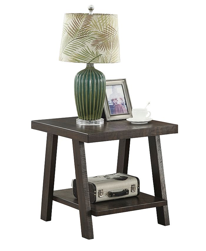 Simplie Fun Wood Shelf End Table in Weathered Espresso - Macy's